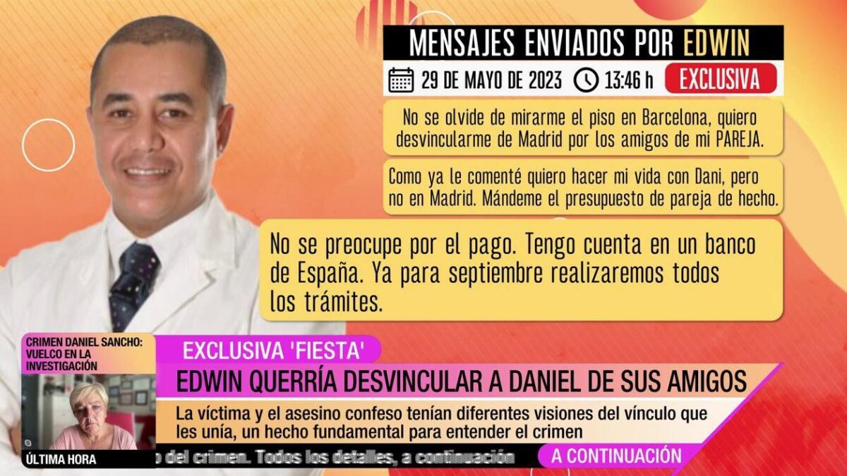 Los mensajes de Edwin Arrieta que prueban cuál era su relación con Daniel Sancho