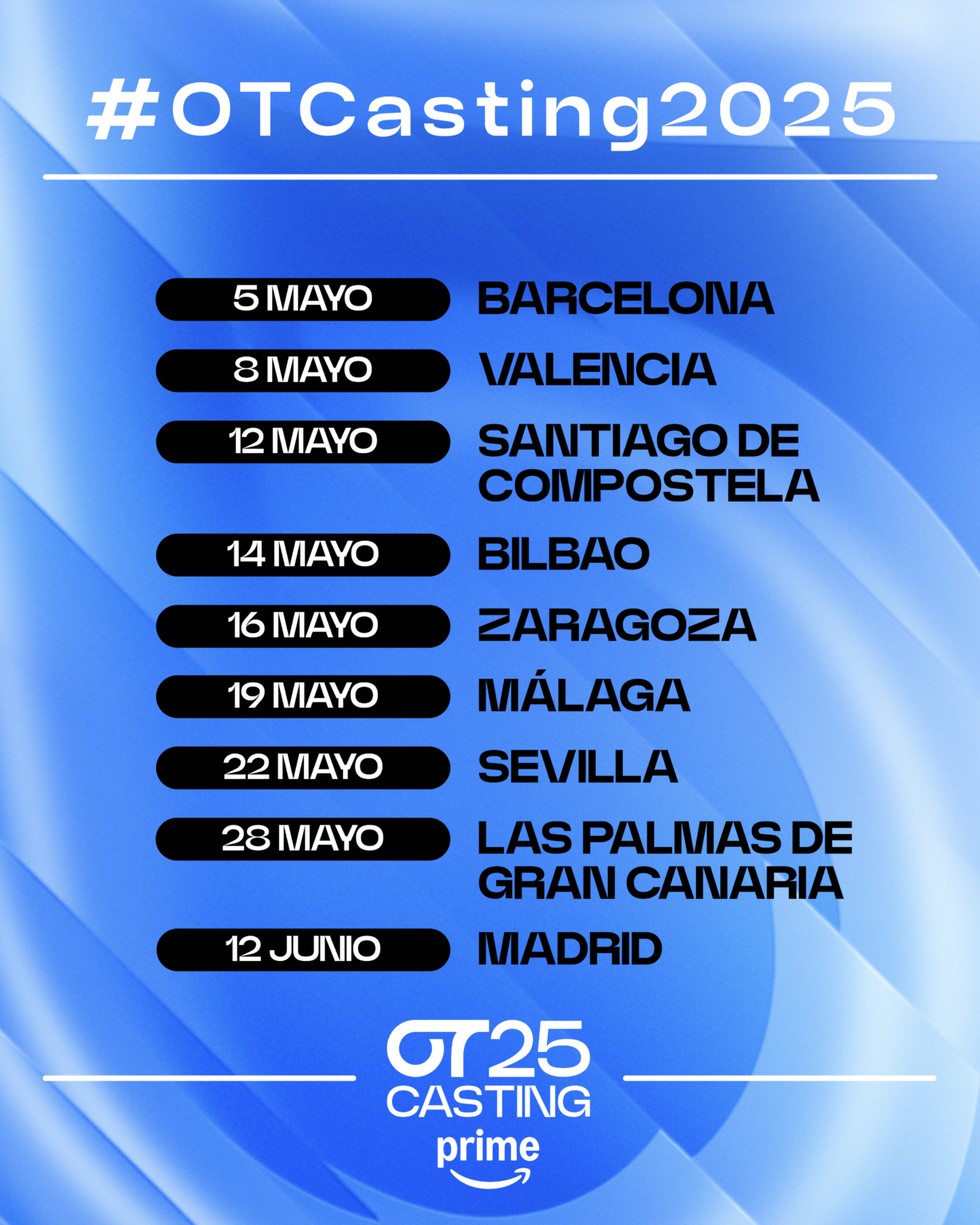 'OT 2025' arranca sus casting: estas son las fechas, las nueve ciudades ...